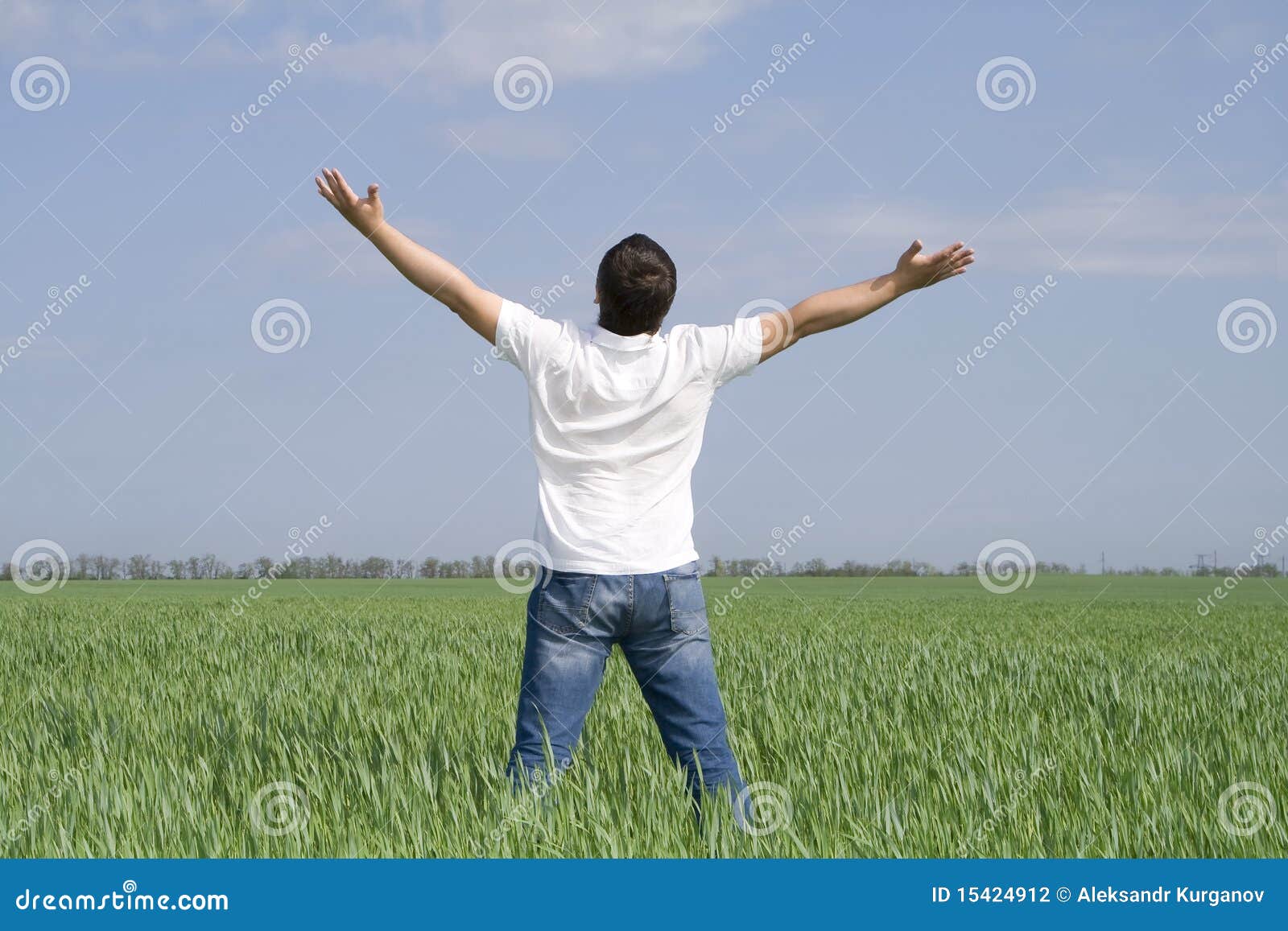 Man Take Energy from Nature Stock Photo - Image of model, enjoy: 15424912