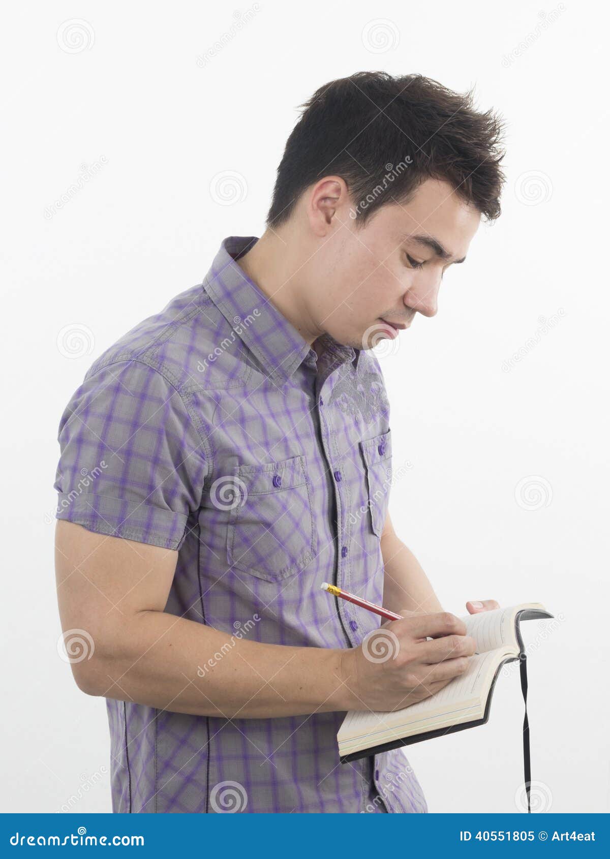 Man take notes. stock image. Image of commitment, draw - 40551805