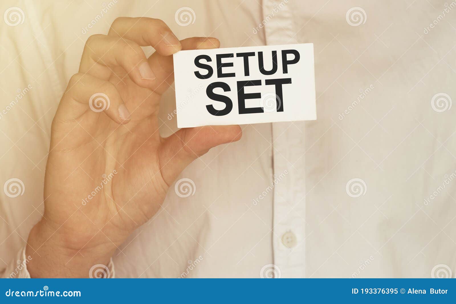 Man Take a Paper with Text Setup Set on the Shirt Stock Image - Image ...