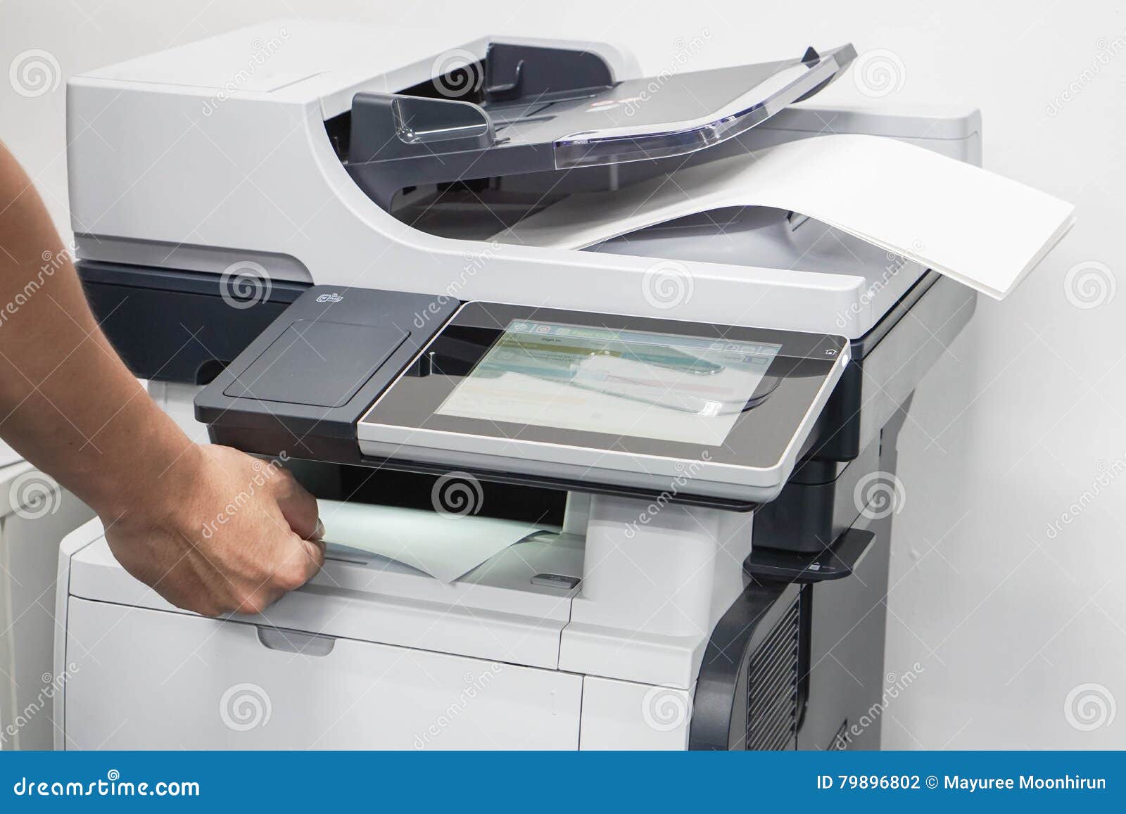 Man Take Printed Business Documents from Printer Stock Photo - Image of ...