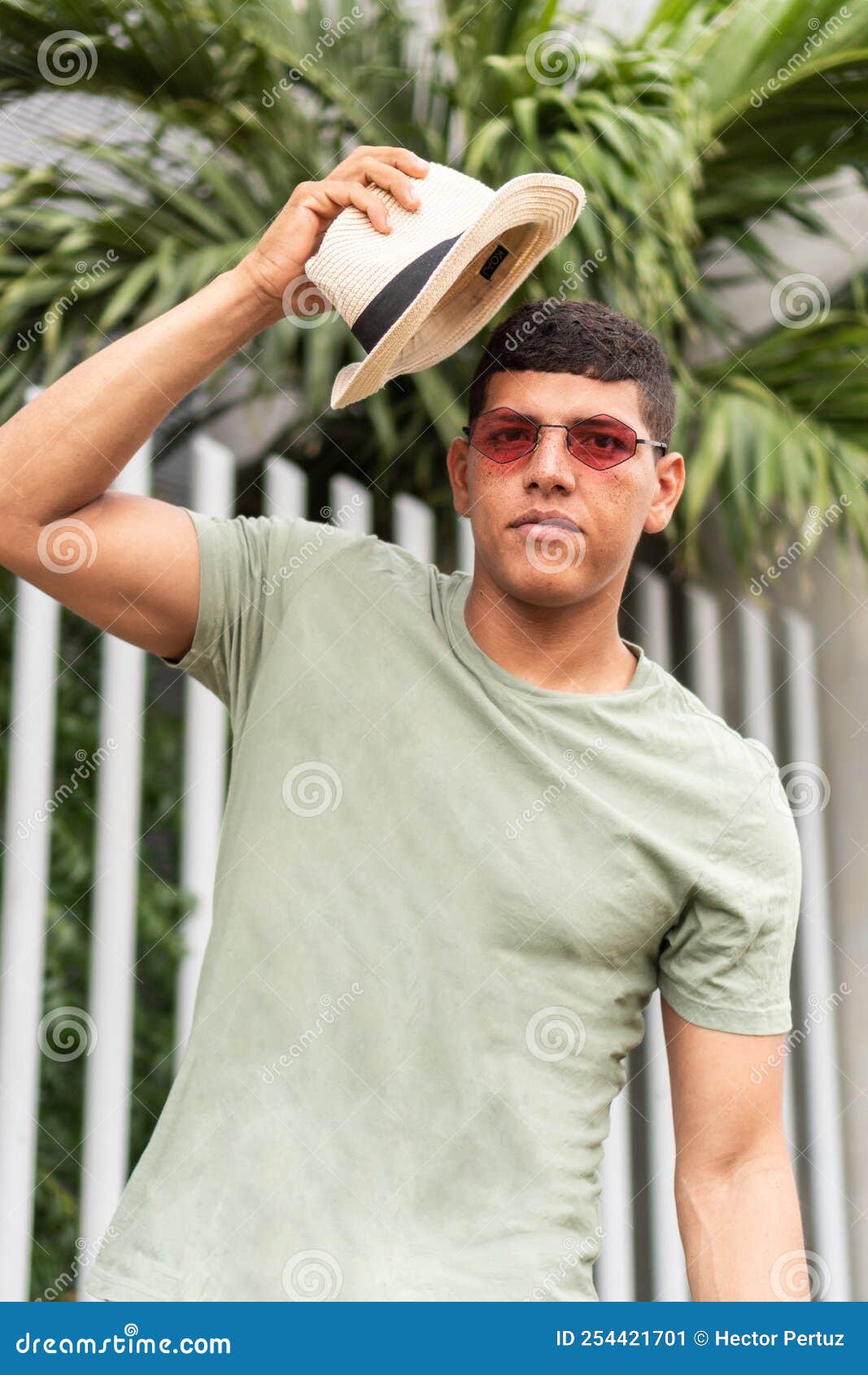 A Man Takes Off His Hat in the Open Air Stock Image - Image of fashion ...