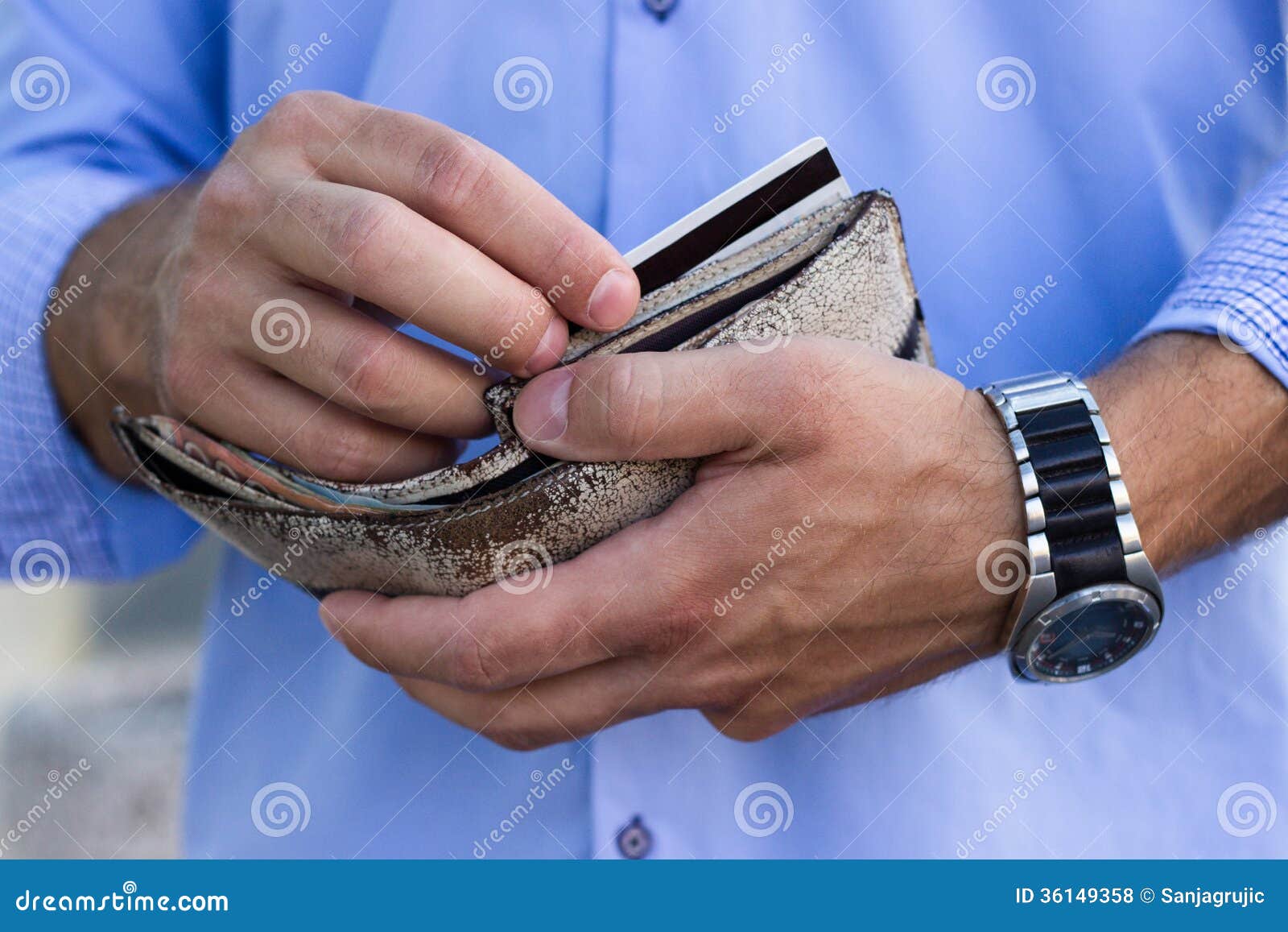 Man Takes Out a Credit Card from the Wallet Stock Photo - Image of bank ...