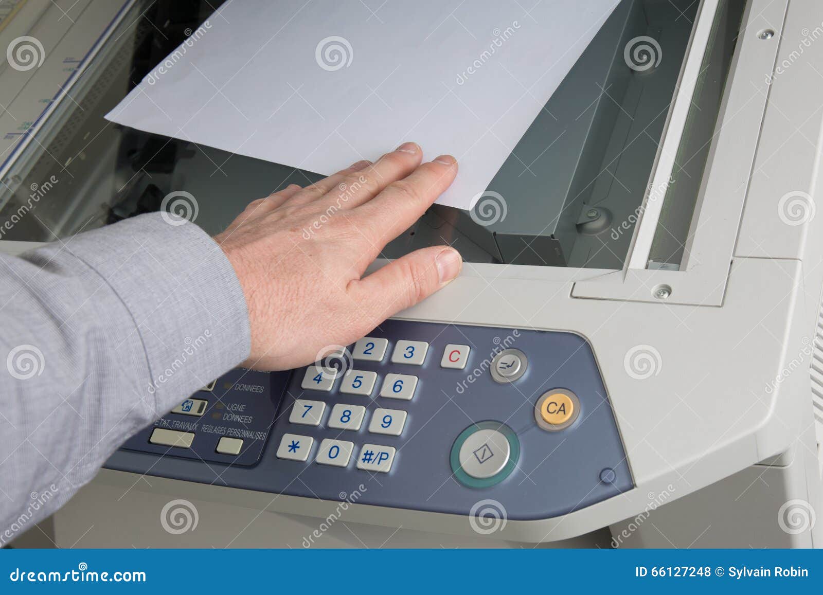 Man Takes Out Documents from Printer Stock Photo - Image of printer ...