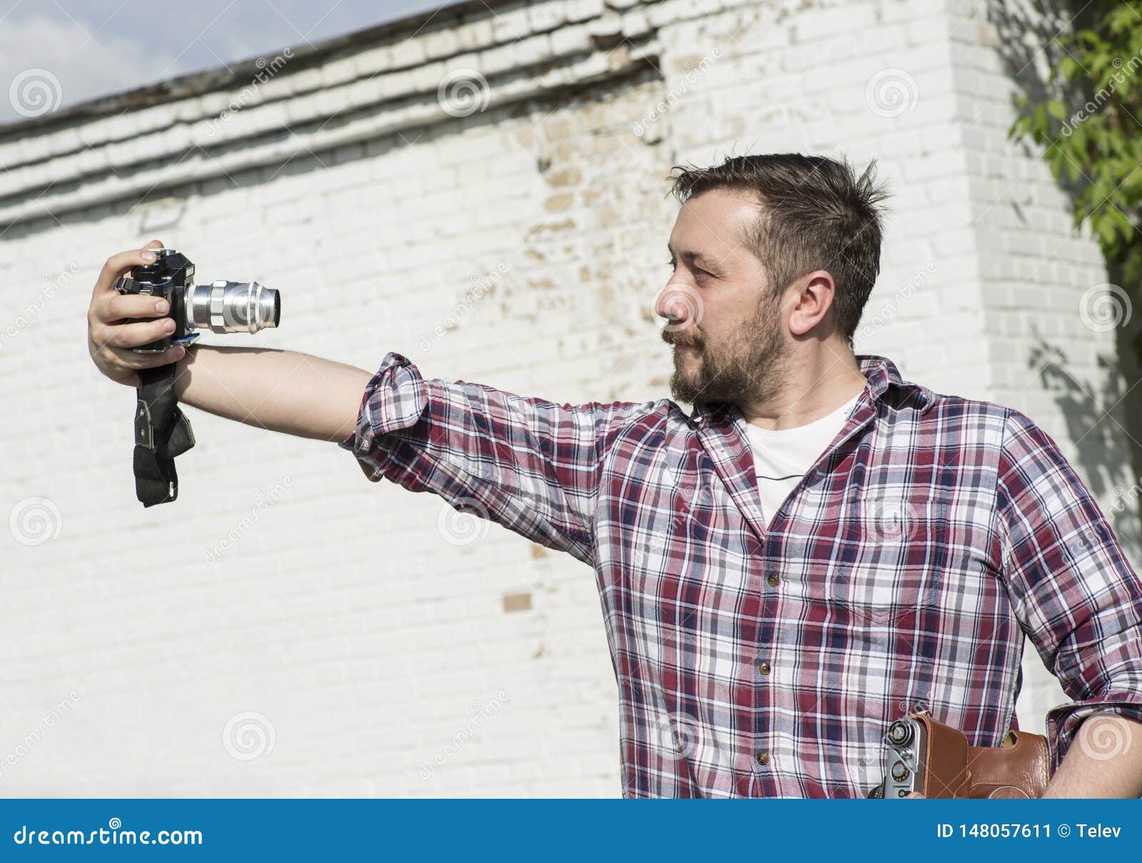 A man takes a selfie stock image. Image of extended - 148057611 A man takes a selfie stock image. Image of extended - 148057611