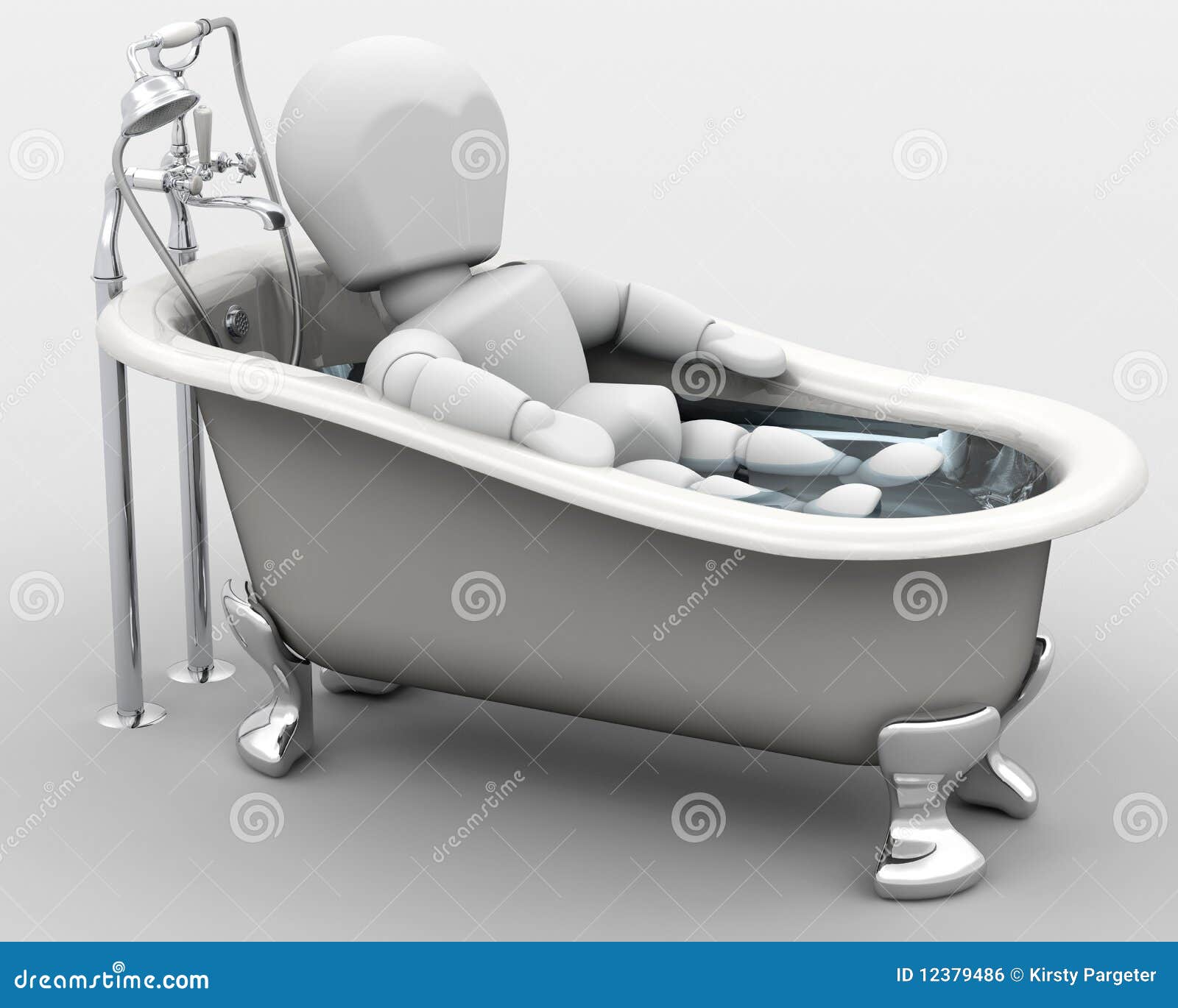 Man taking a bath stock illustration. Illustration of bathtub - 12379486