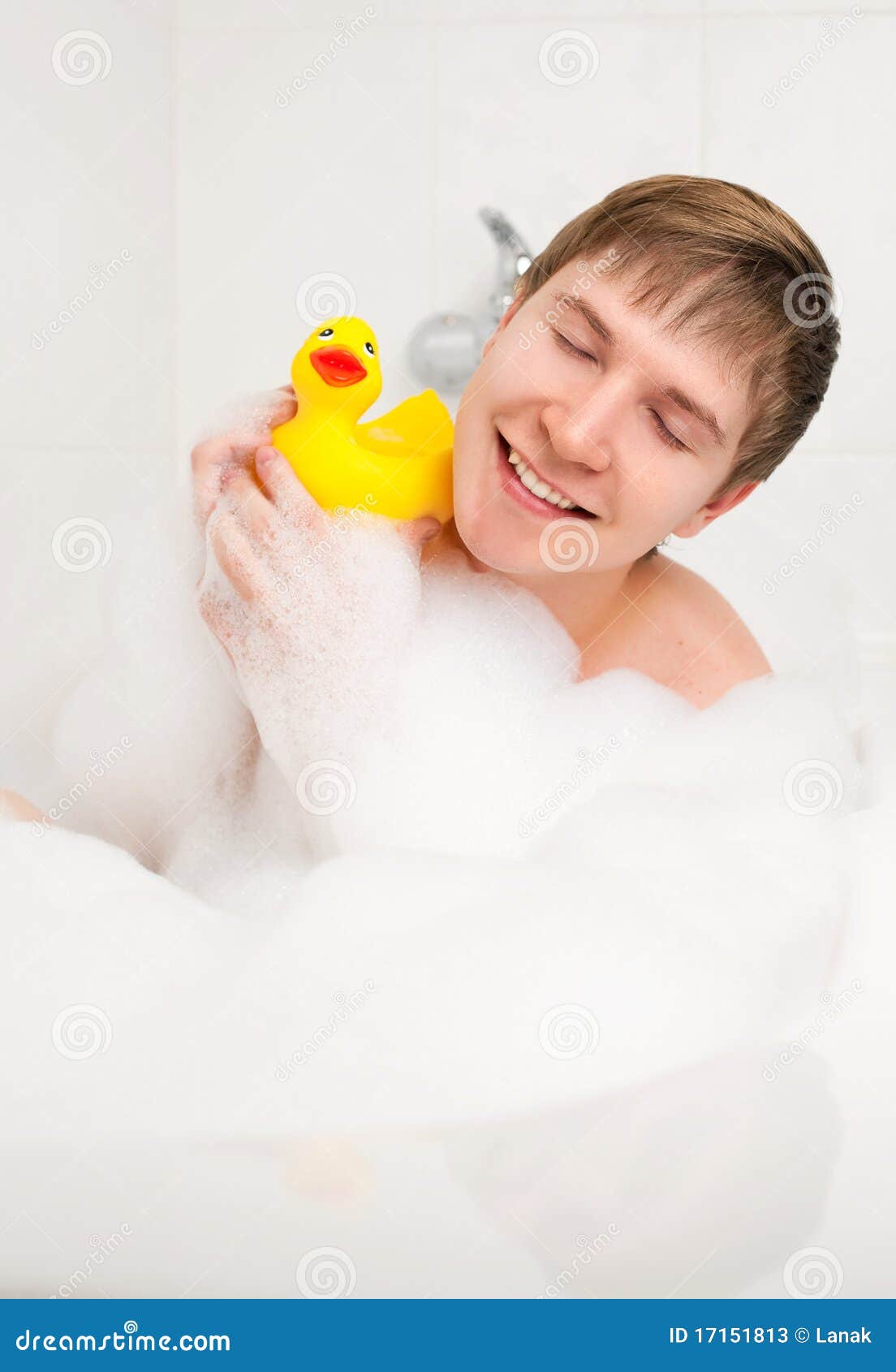 Man taking a bath stock image. Image of dream, male, bathroom - 17151813