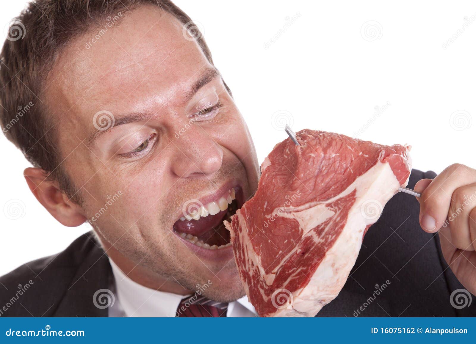 Man Taking Bite Out of Raw Steak Stock Photo - Image of adult, fork ... Man Taking Bite Out of Raw Steak Stock Photo - Image of adult, fork ...