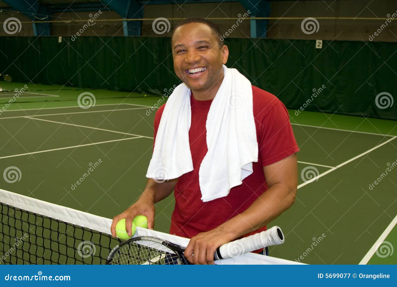Man Taking a Break from Tennis - Vertical Stock Image - Image of ...