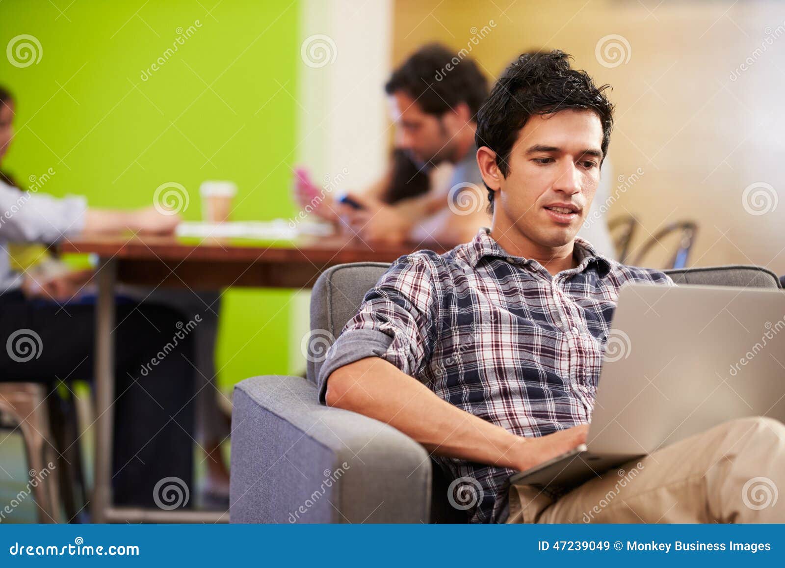 Man Taking a Break Working in Design Studio Stock Image - Image of ...