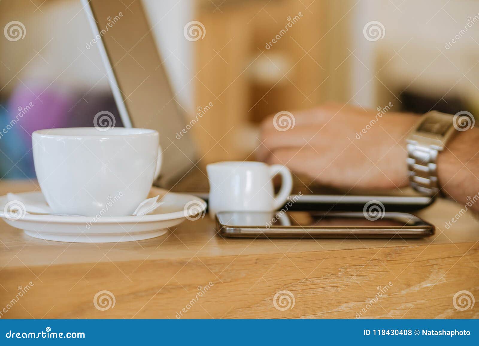 Coffee Break in the Office stock photo. Image of handsome - 118430408
