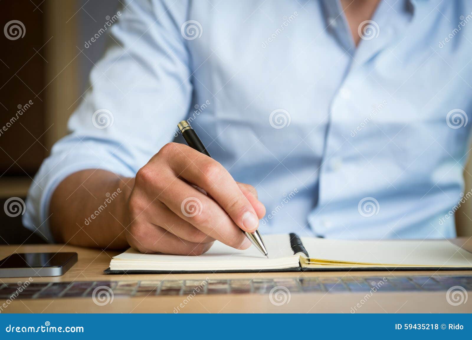 Man Taking Down Note in Diary Stock Photo - Image of closeup, business ...