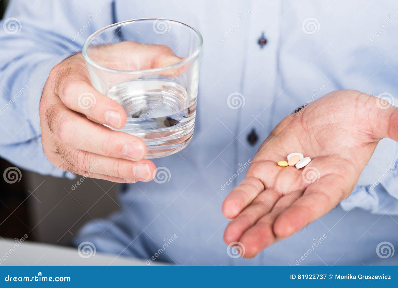 Man taking drugs stock image. Image of bottle, hospital - 81922737