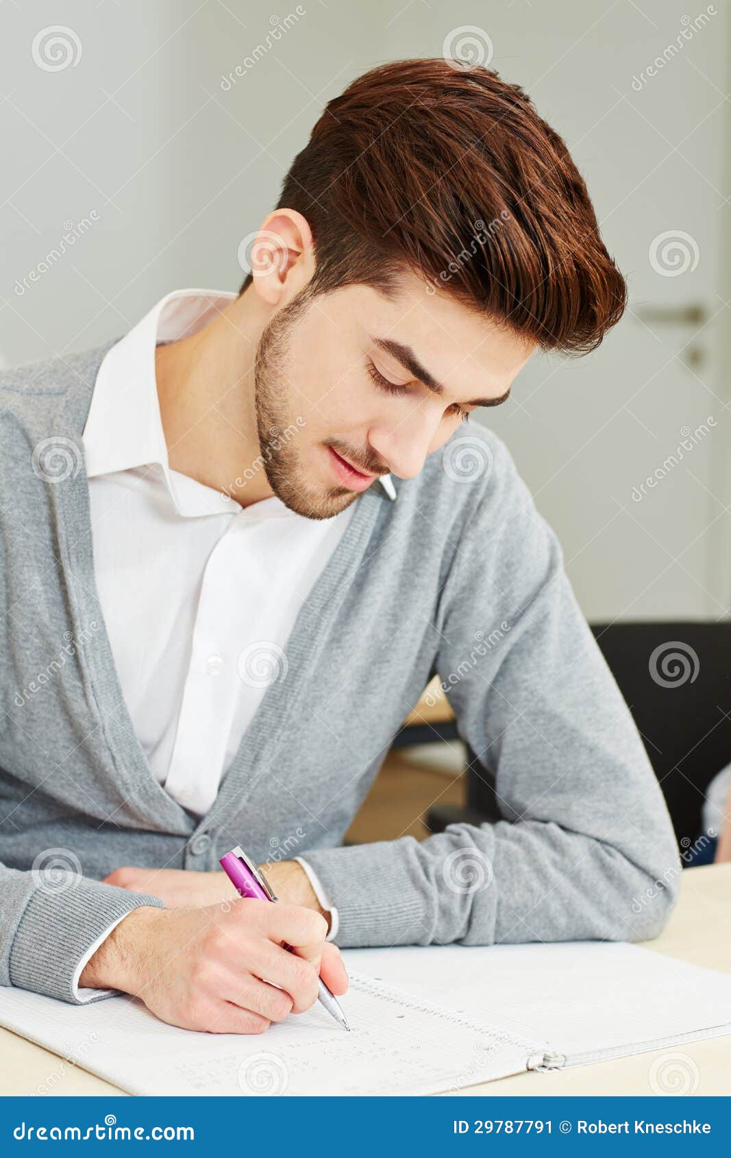 Man Taking Exam in University Stock Image - Image of applied, sciences ...