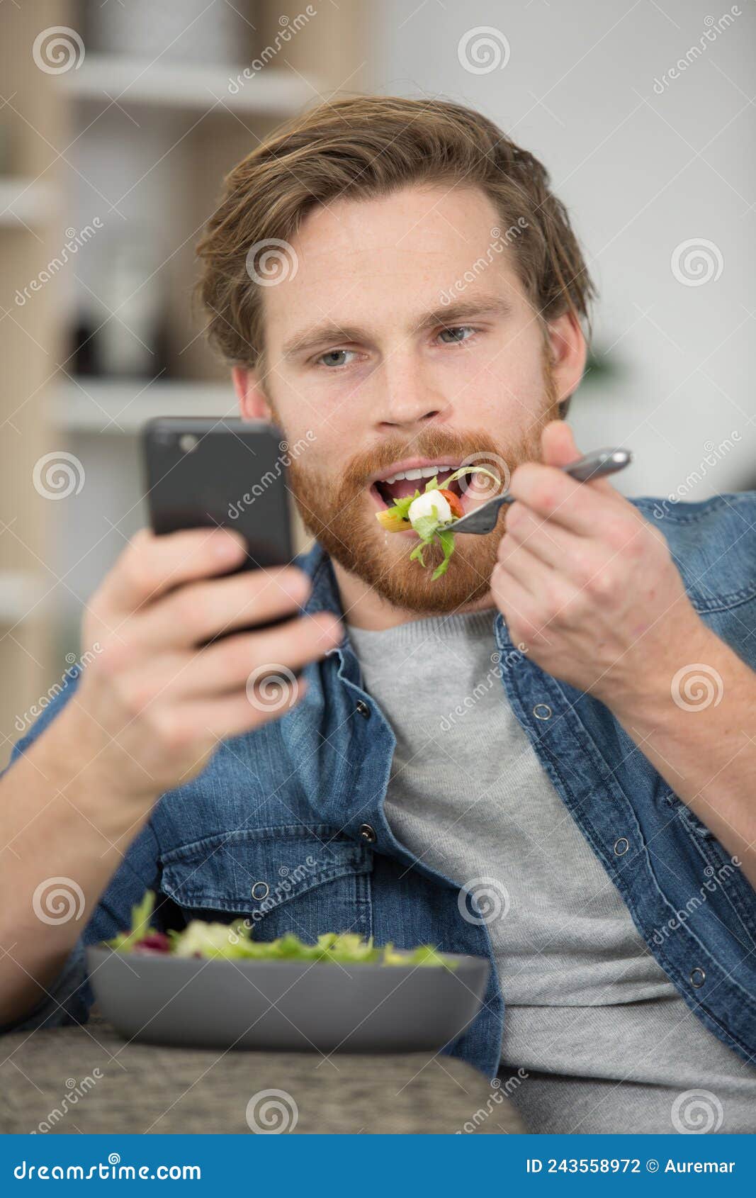 Man Taking Food Photo by Mobile Phone Stock Photo - Image of positive ...