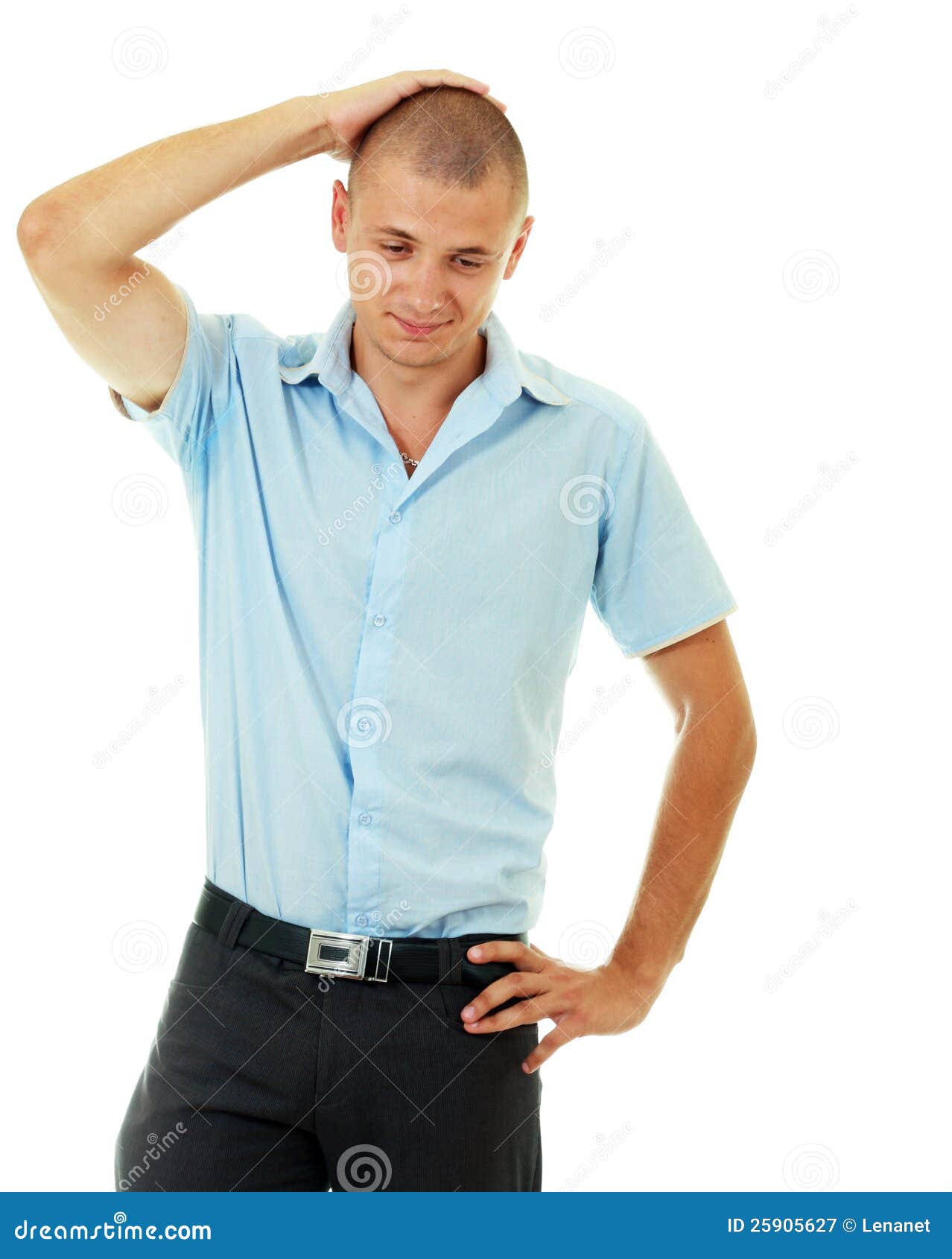 Man taking his head stock image. Image of affecting, expressive - 25905627