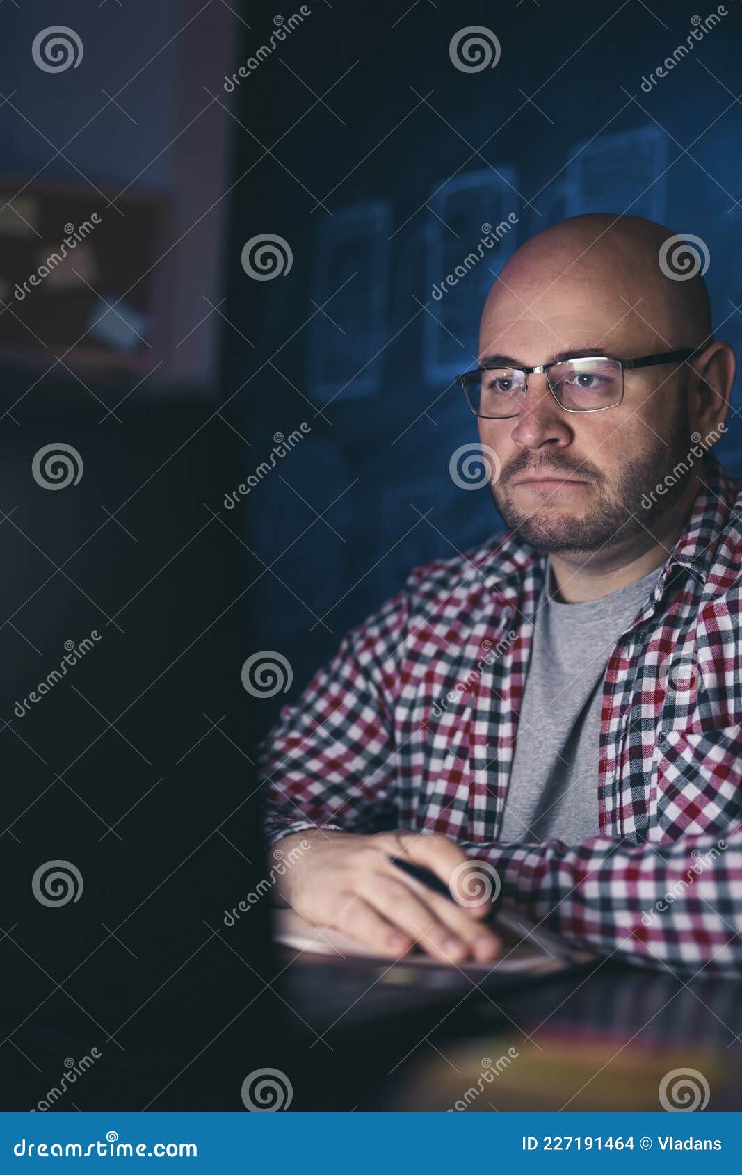 Man Taking a Late Night Online Course Stock Photo - Image of education ...