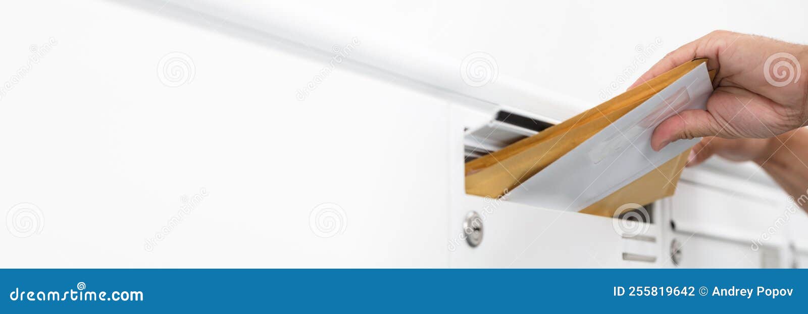 Man Taking Letters from Mailbox Stock Photo - Image of businessman ...