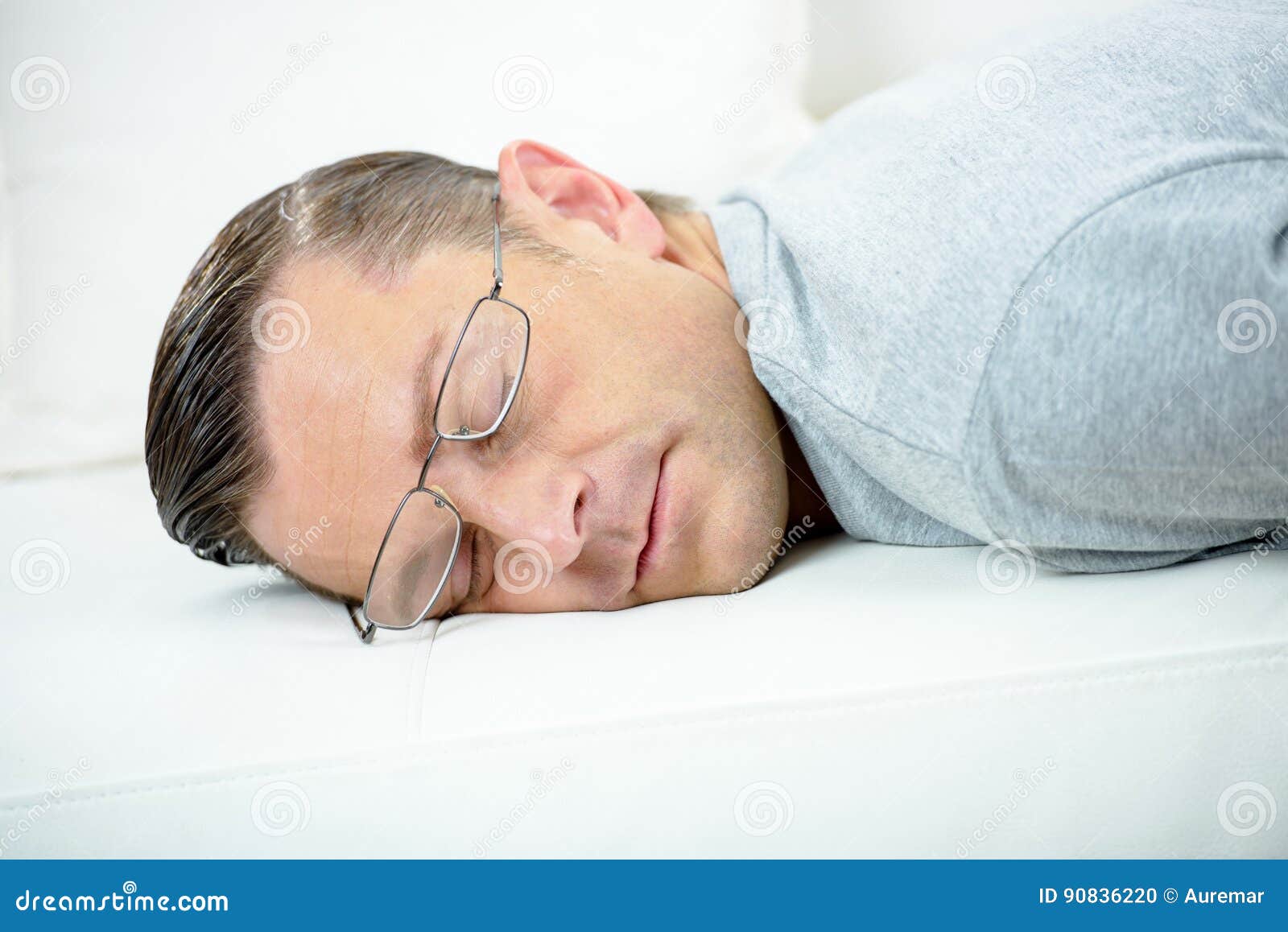 Man Taking Little Nap on Sofa Stock Photo - Image of couch, adult: 90836220