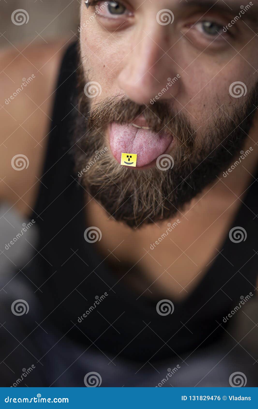 Man taking LSD stock photo. Image of addict, dosage - 131829476
