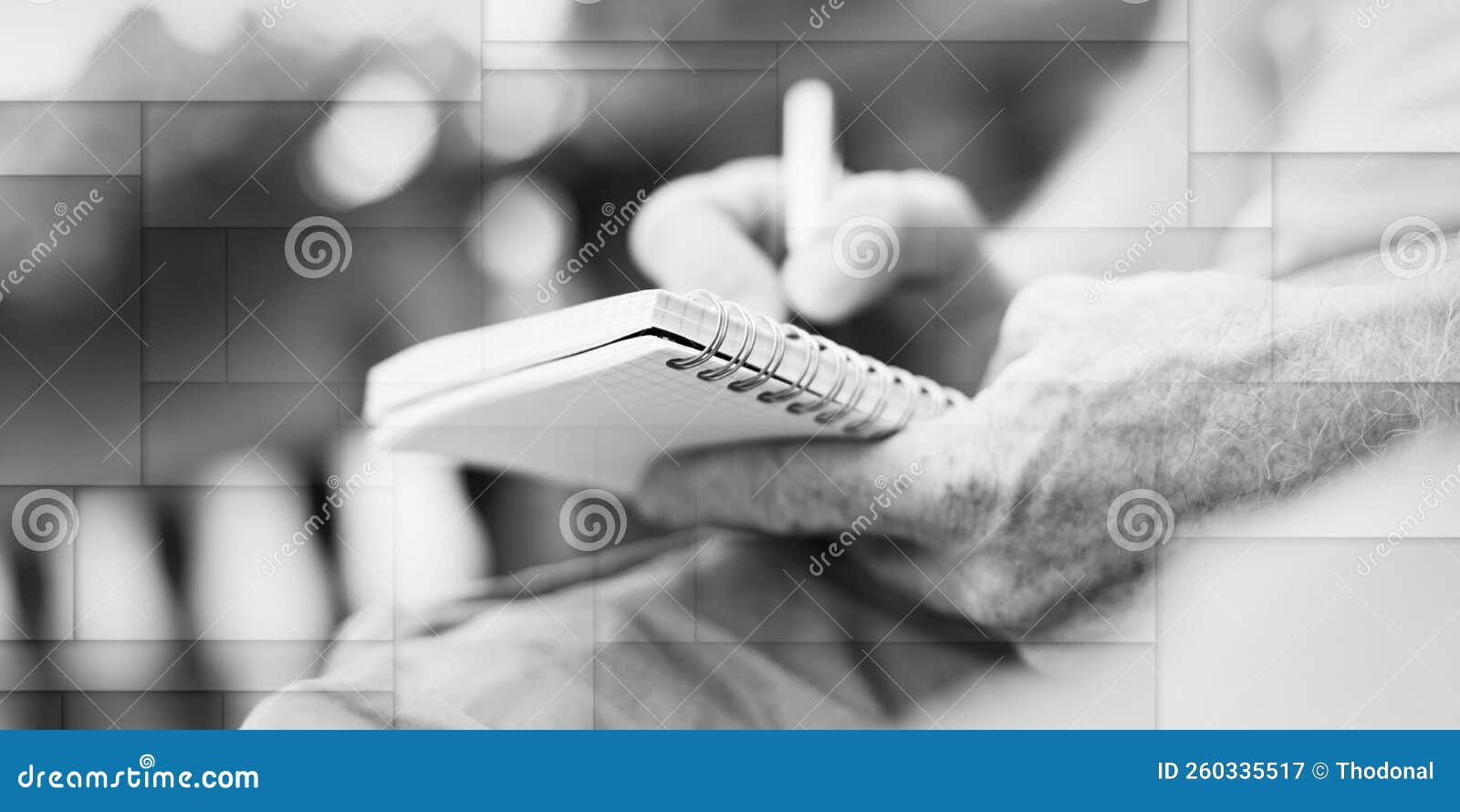 Man Taking Notes on a Pocket Book, Geometric Pattern Stock Image ...
