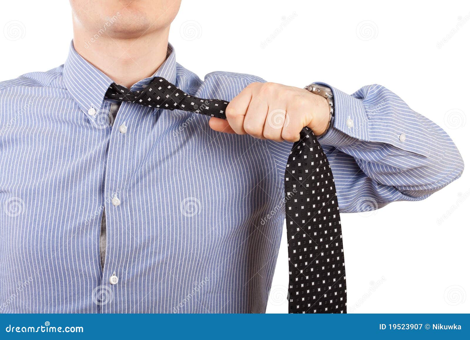 Man taking off neck tie stock image. Image of businessman - 19523907