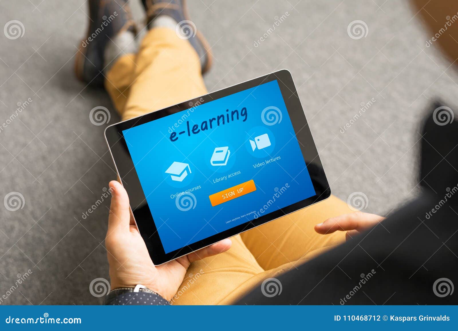 Man Taking Online Courses, E-learning Concept Stock Photo - Image of ...