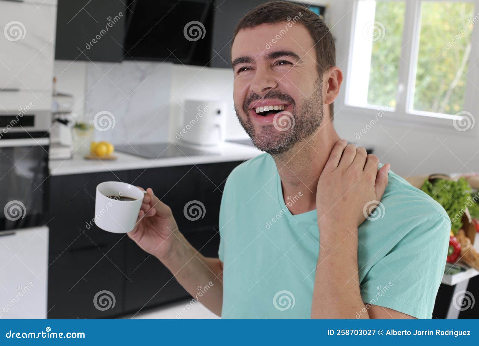 Man Taking a Pause with Coffee Cup Stock Image - Image of casual, aroma ...