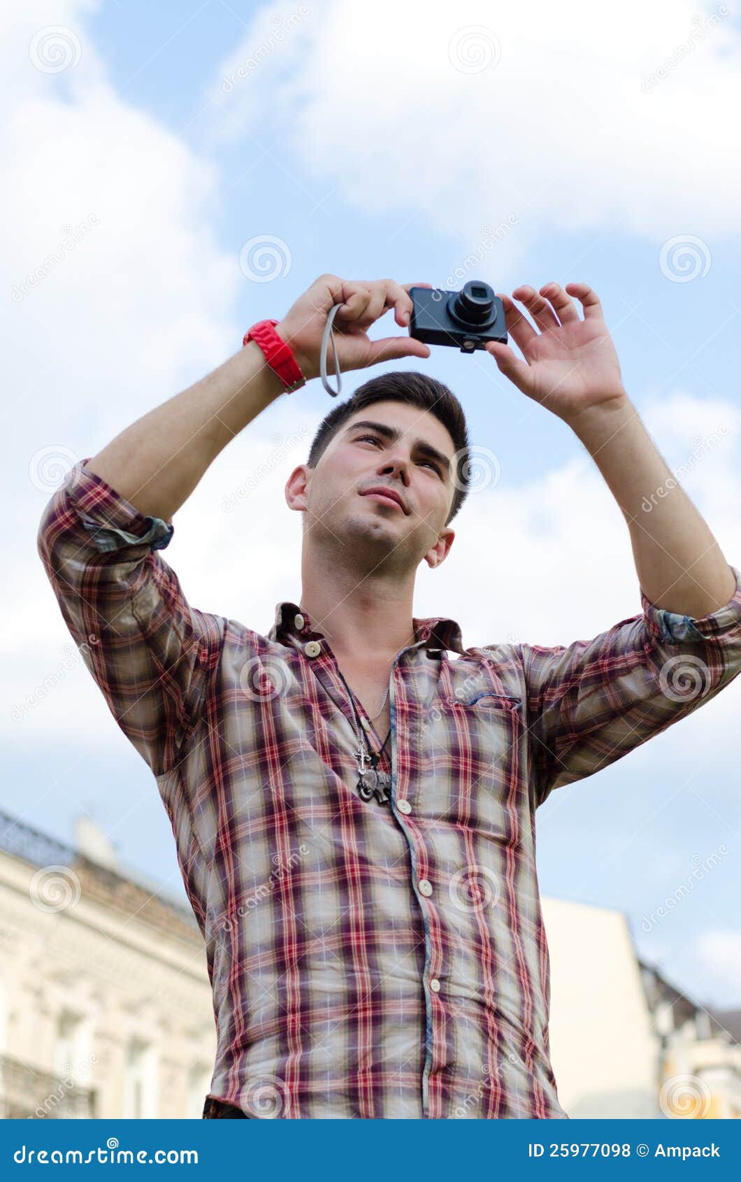 Man taking a photograph stock photo. Image of traveller - 25977098