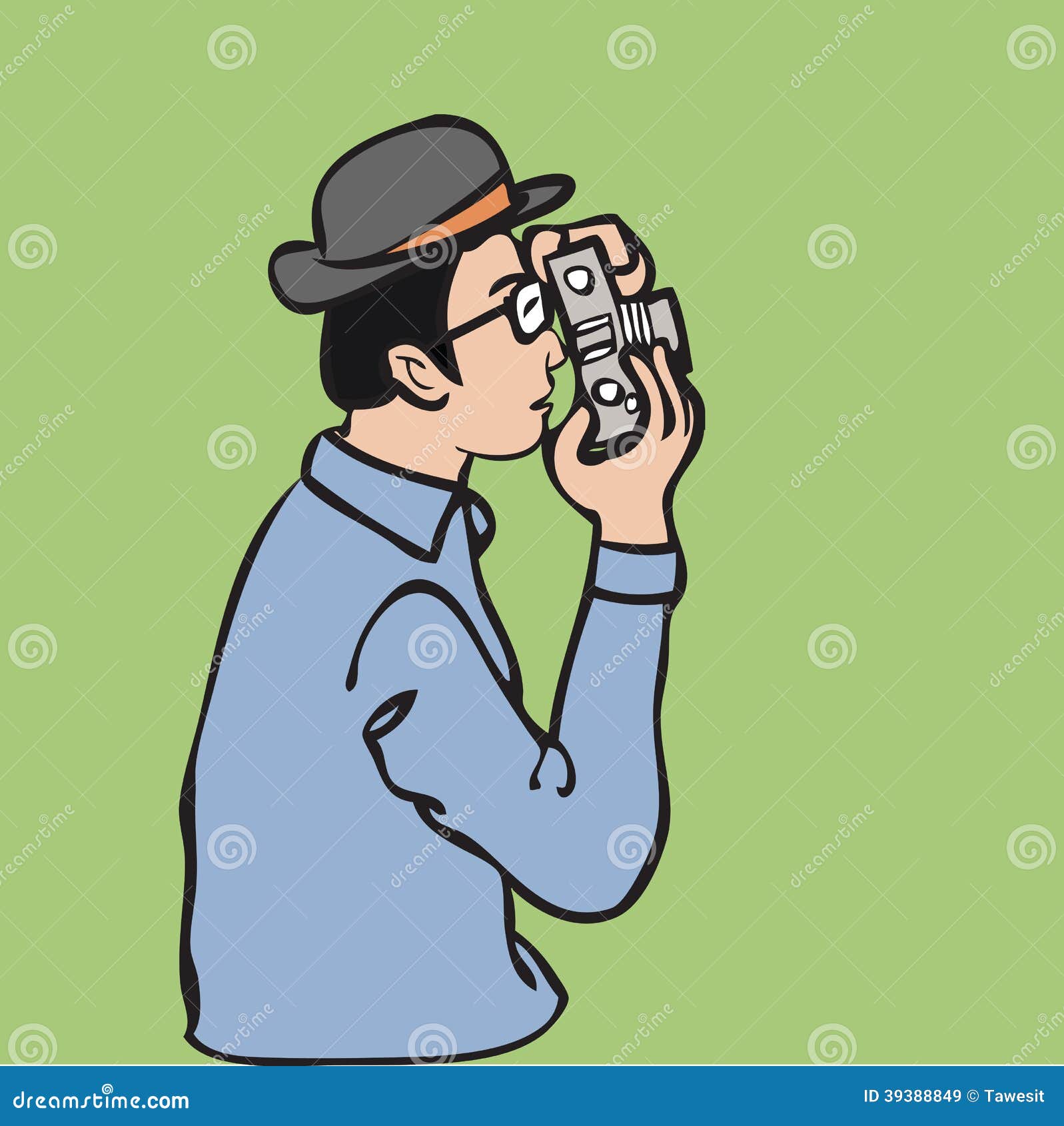 Man taking photograph stock illustration. Illustration of doodle - 39388849
