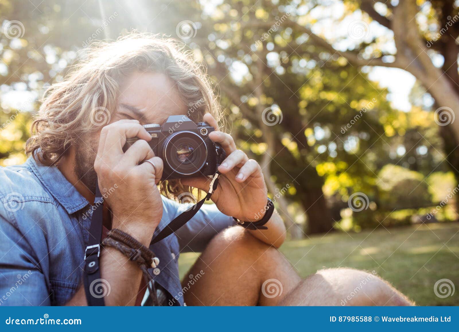 Man Taking Picture with Digital Camera Stock Photo - Image of ...