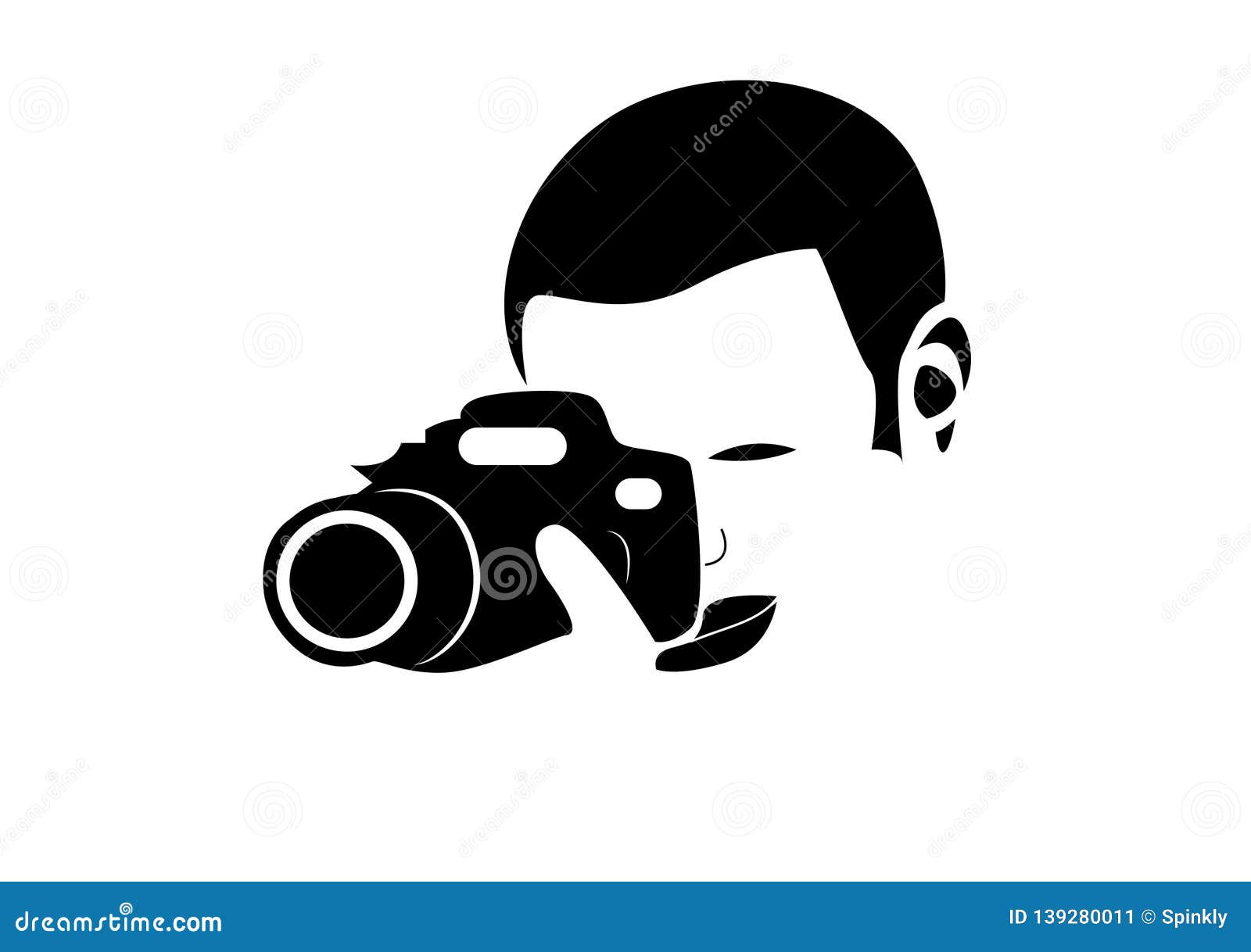 Man Taking Picture Vector Logo in Negative White Space Design Stock ...