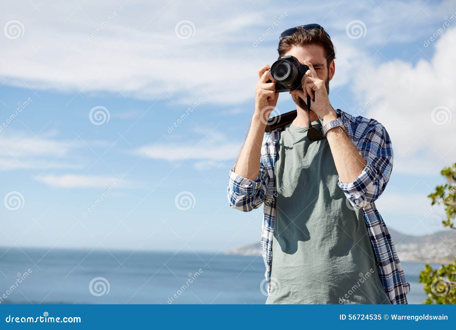 Man Taking Pictures of the Ocean Stock Image - Image of water, outdoors ...