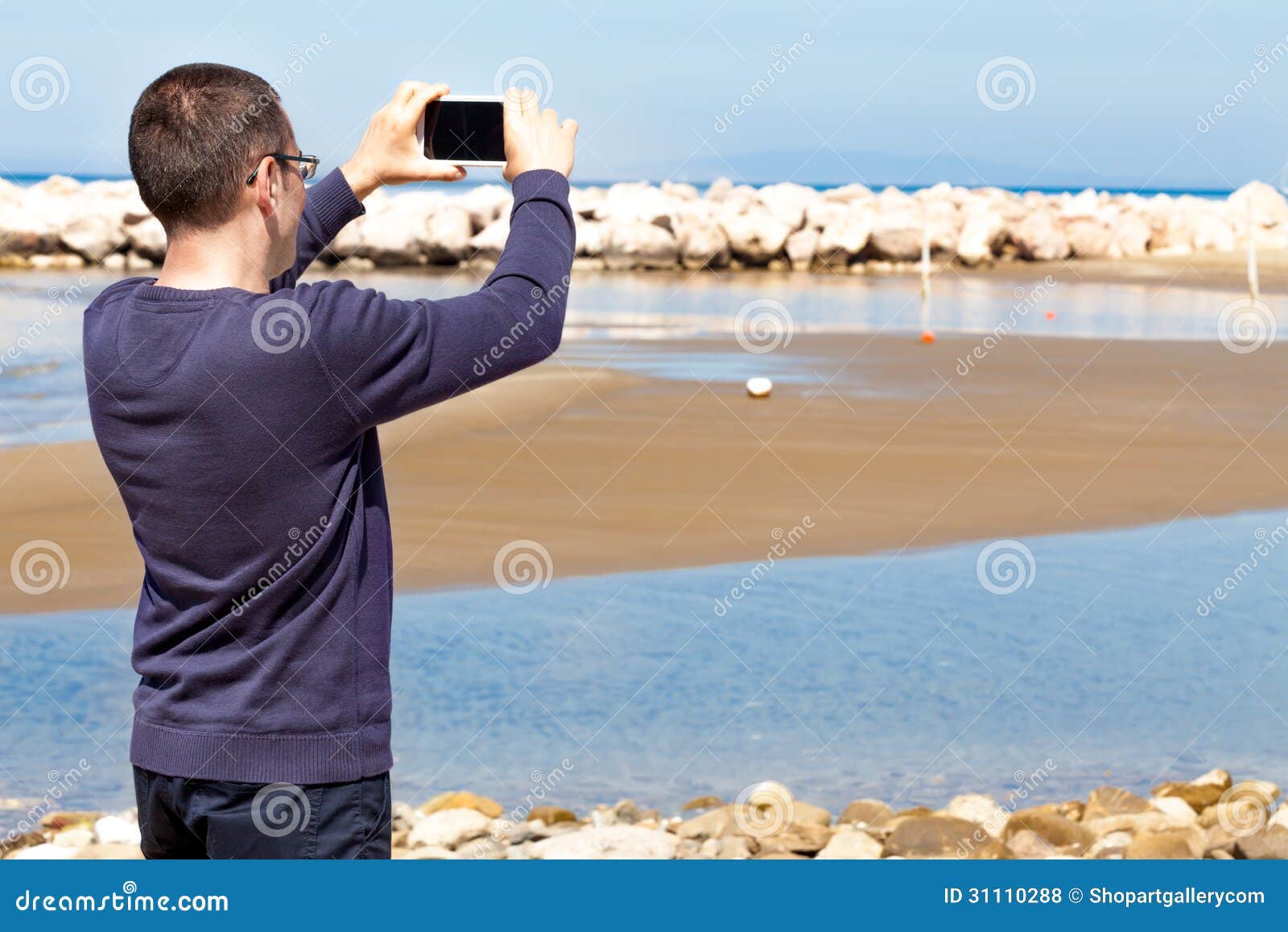 Man Taking Pictures with Smartphone Stock Photo - Image of watching ...