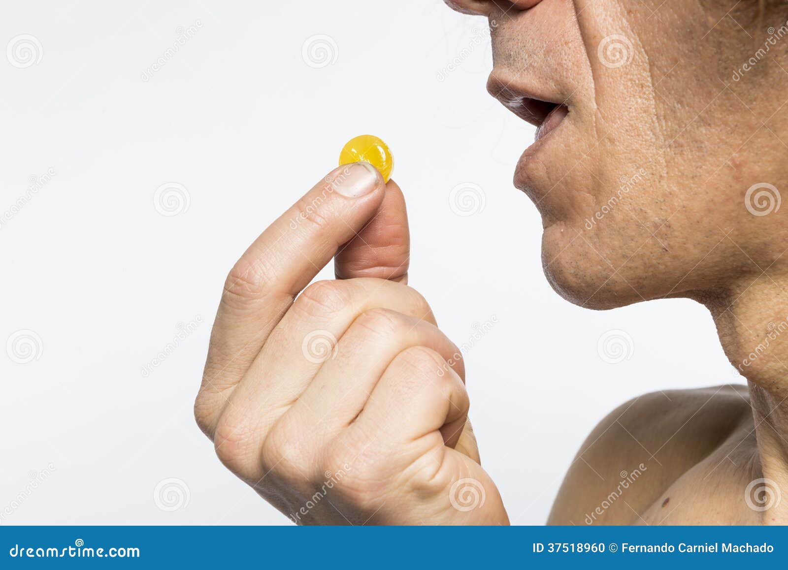Man taking pill stock photo. Image of isolated, supplement - 37518960