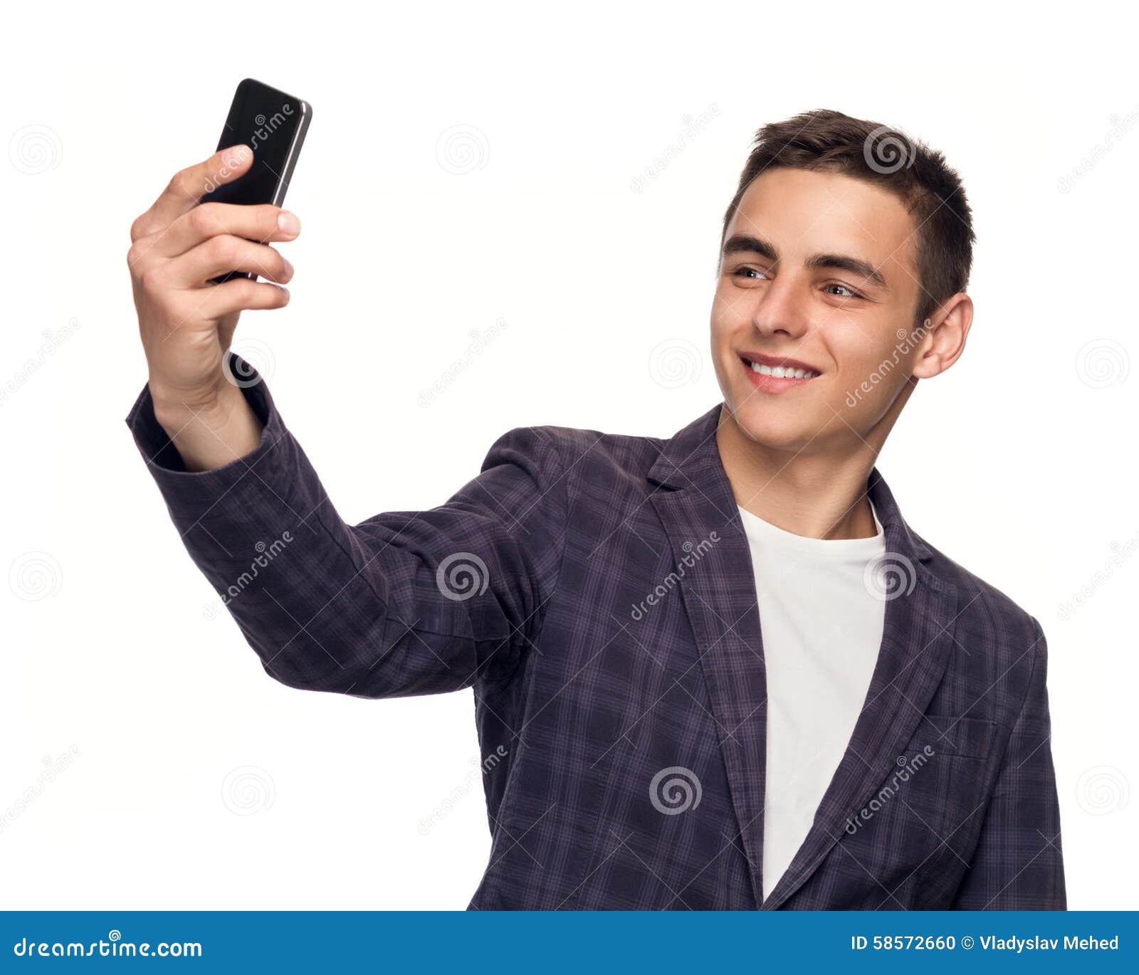 Man Taking a Selfie stock photo. Image of camera, posing - 58572660