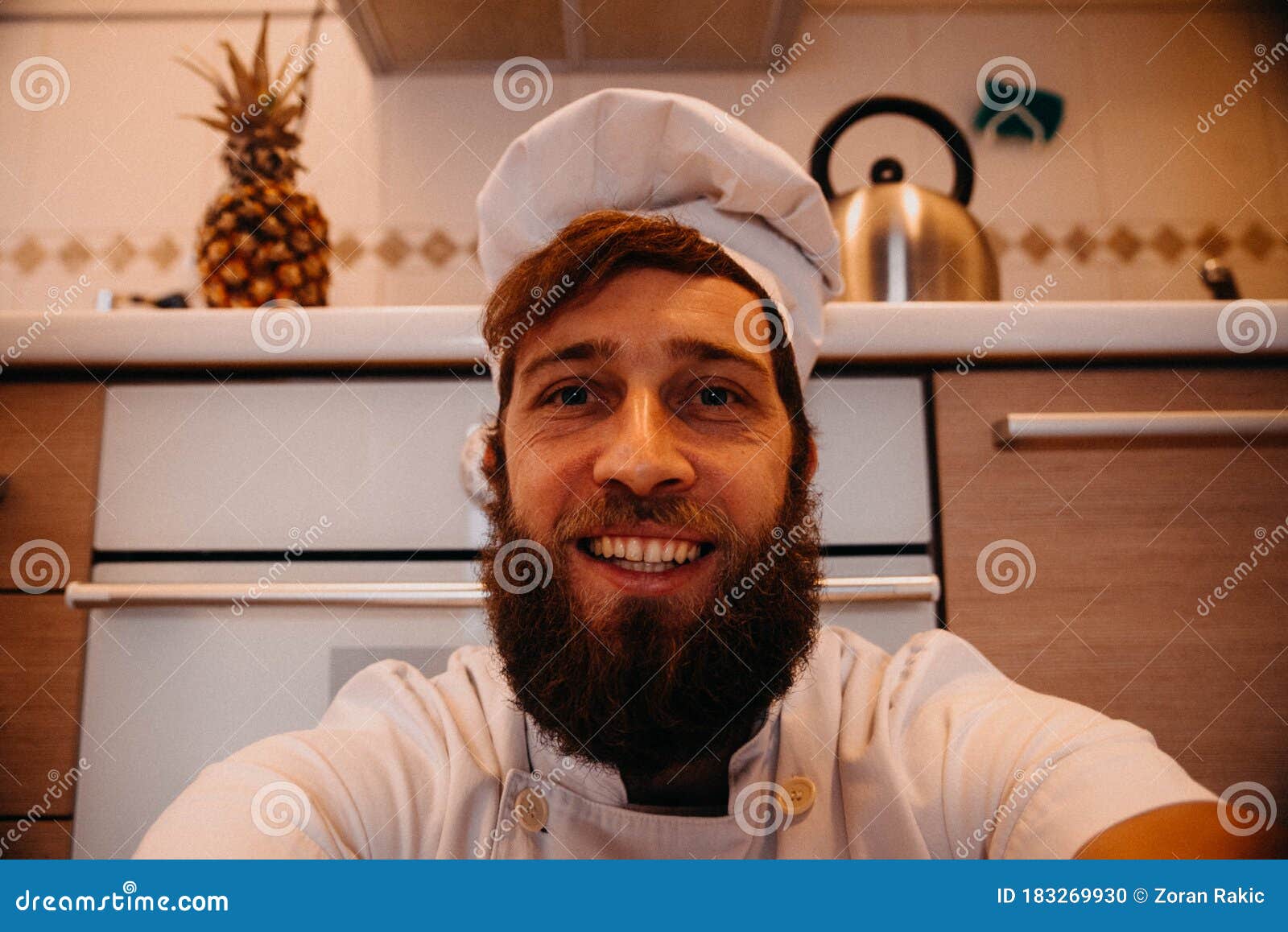 Man Taking Selfie in the Kitchen Stock Photo - Image of casual ...