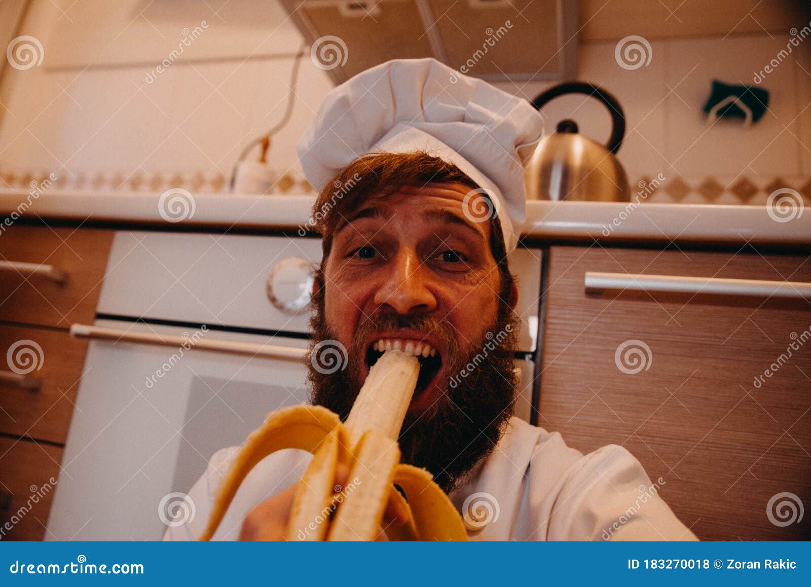 Man Taking Selfie in the Kitchen Stock Photo - Image of casual, life ...