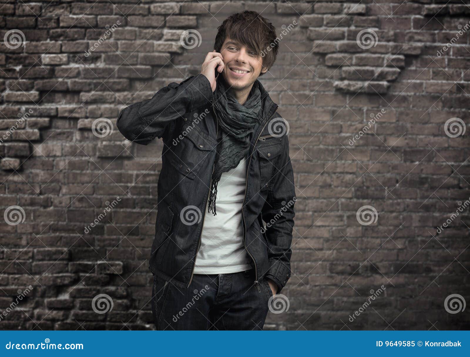 Man talking stock image. Image of phone, casual, alone - 9649585