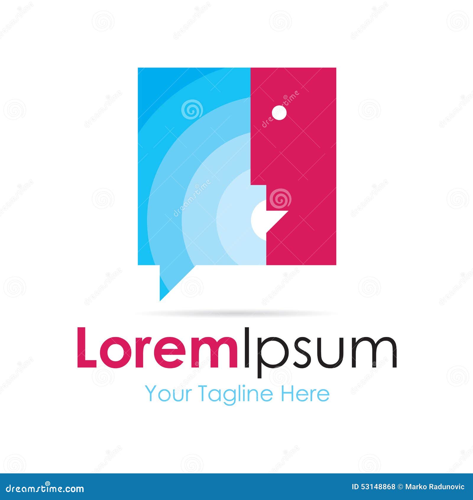 Man Talking Blue Bubble Simple Business Icon Logo Stock Illustration ...