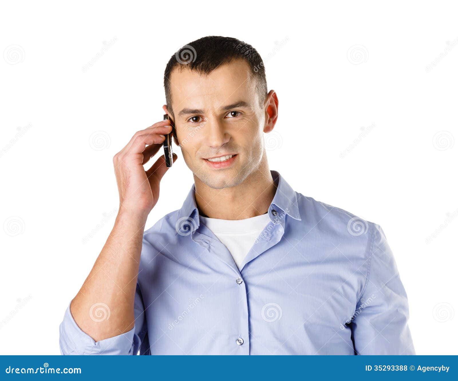 Man Talking on the Cell Phone Stock Photo - Image of horizontal, career ...