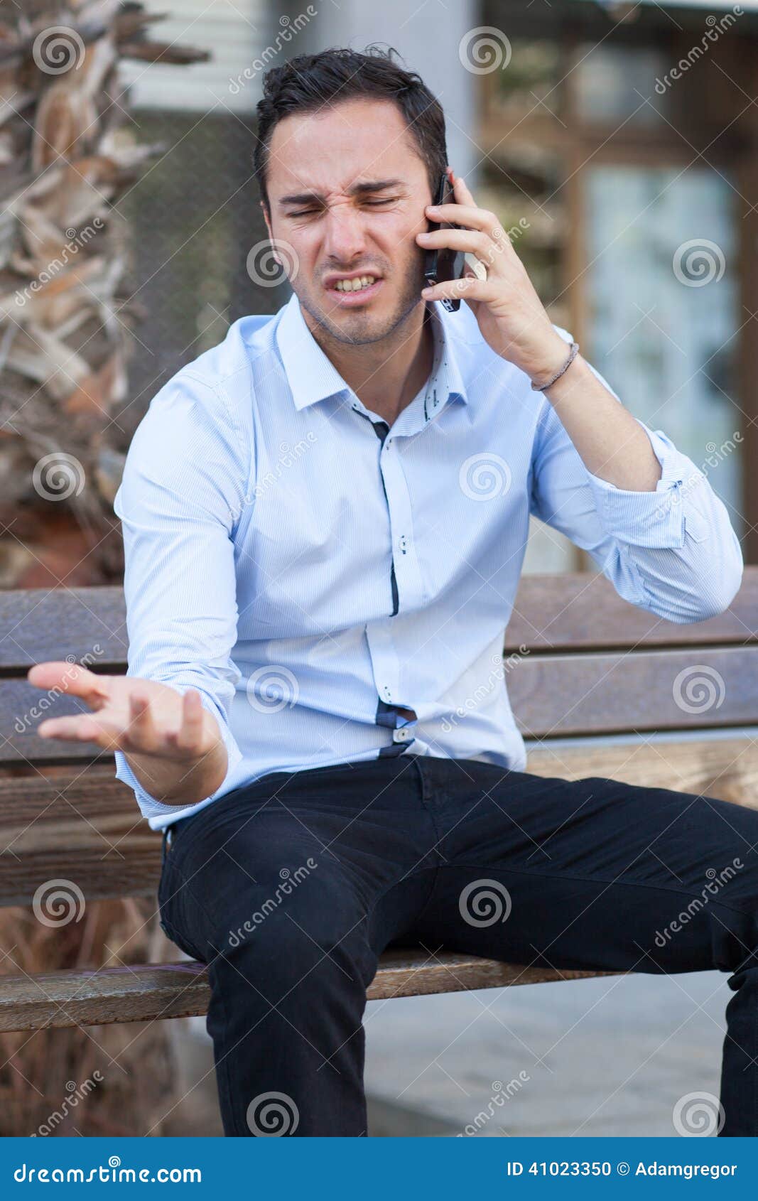 Man talking on cell phone stock photo. Image of sunny - 41023350