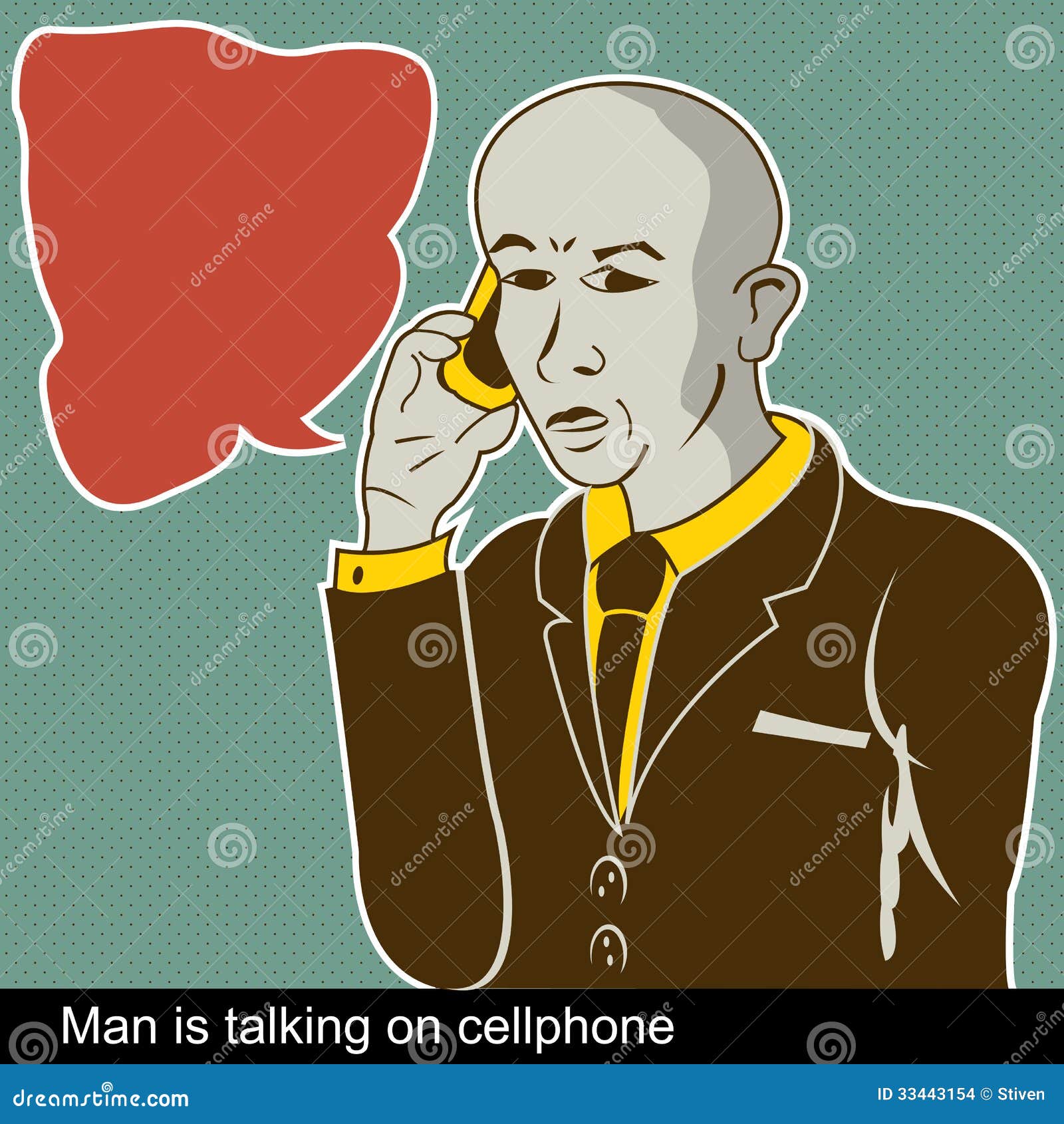 Man is Talking on Cellphone Stock Vector - Illustration of cell, suit ...