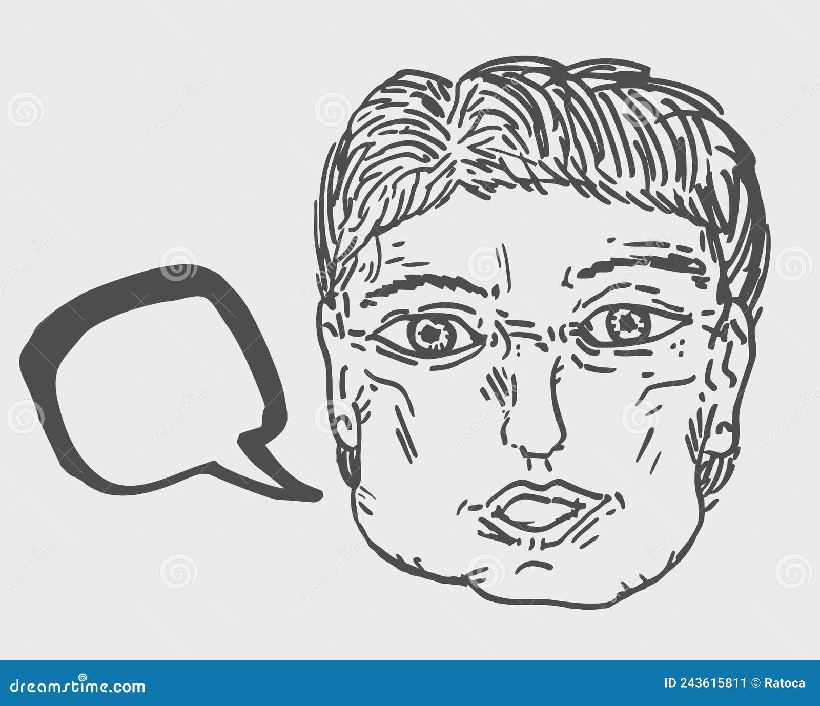 Man talking hand draw stock vector. Illustration of expressive - 243615811