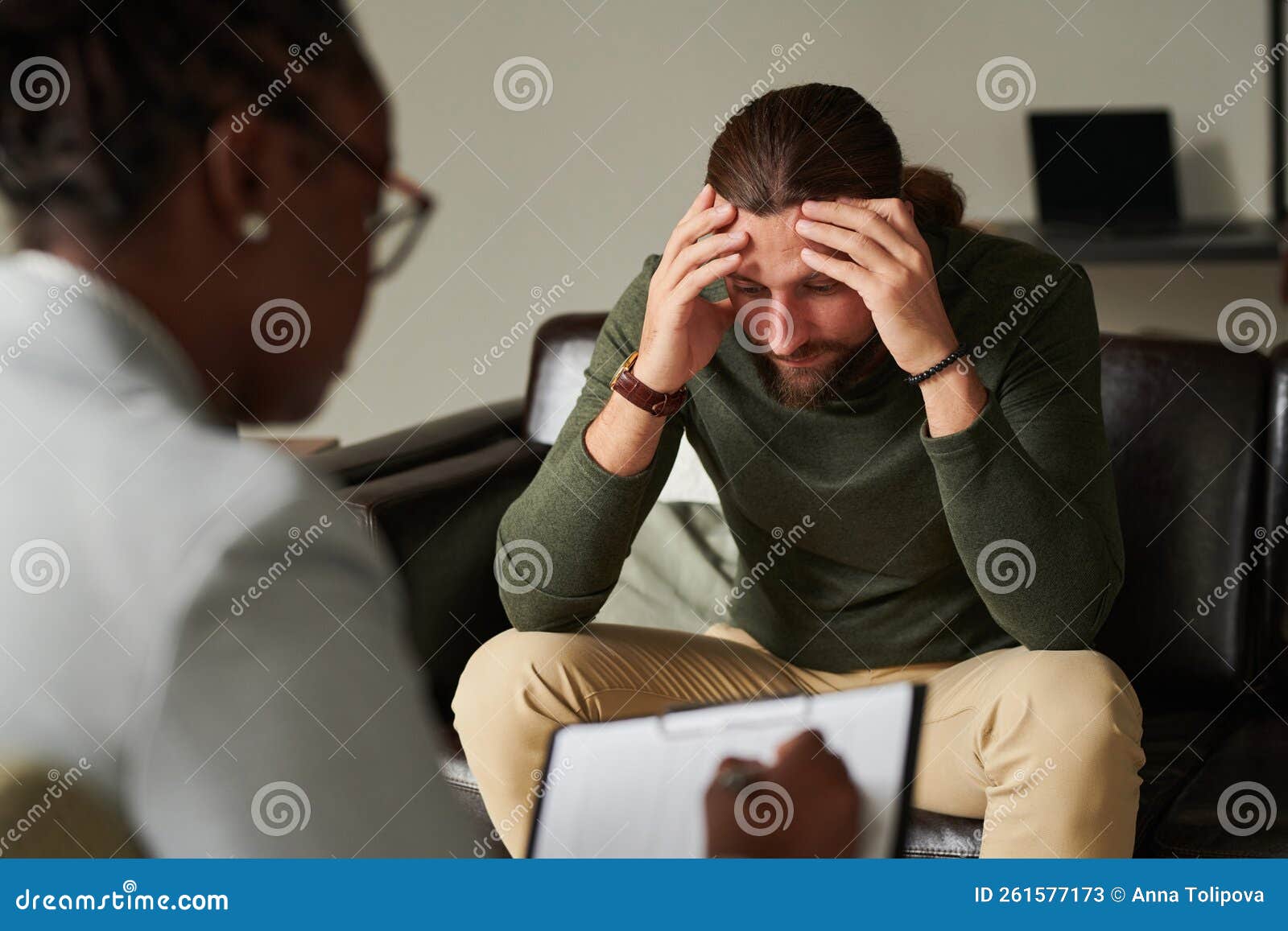 Man Talking about His Problems during Consultation Stock Image - Image ...