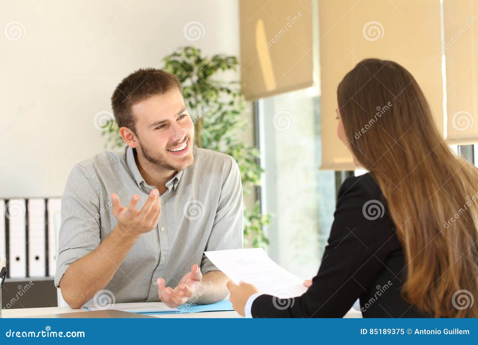 Man Talking in a Job Interview Stock Image - Image of auditor ...