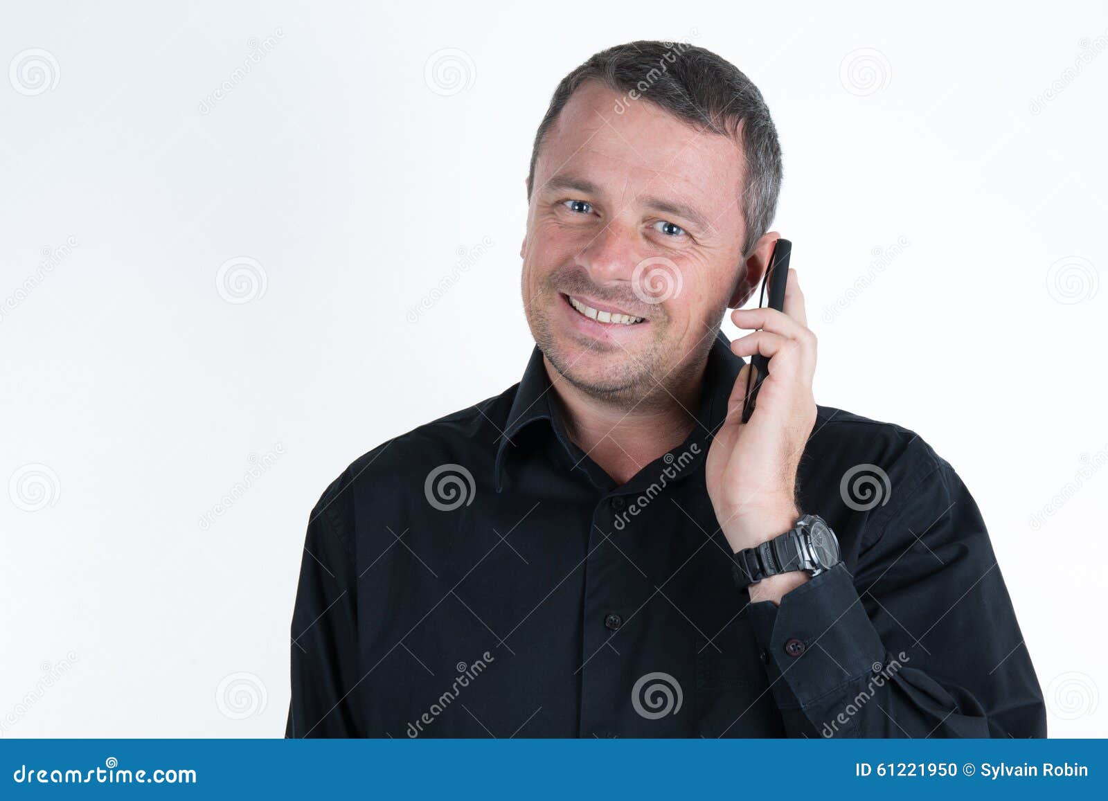 Man talking on mobile stock photo. Image of handsome - 61221950