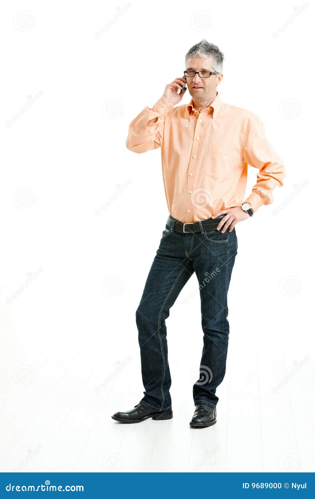 Man Talking on Mobile Phone Stock Photo - Image of comfort, handsome ...