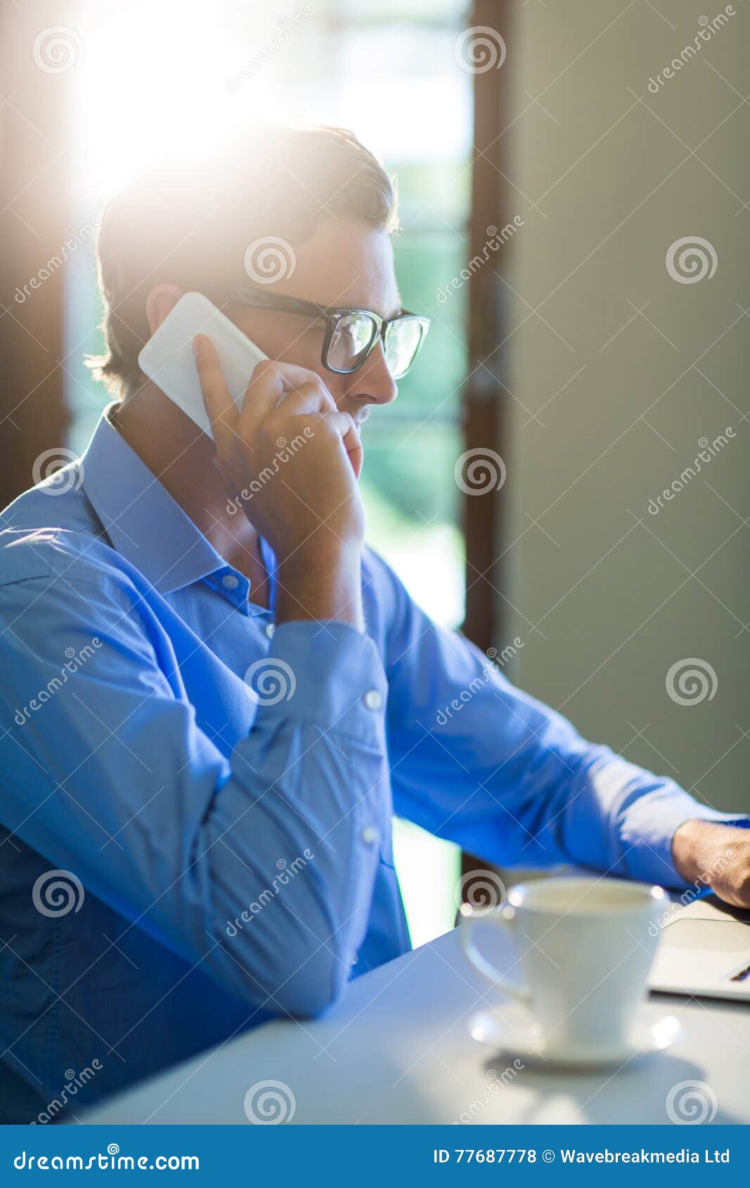 Man Talking on Mobile Phone Stock Photo - Image of tablet, phoning ...