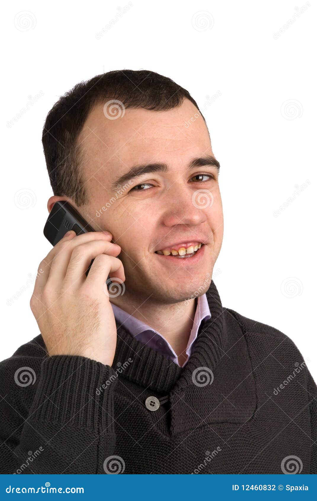 Man talking on phone stock photo. Image of caucasian - 12460832