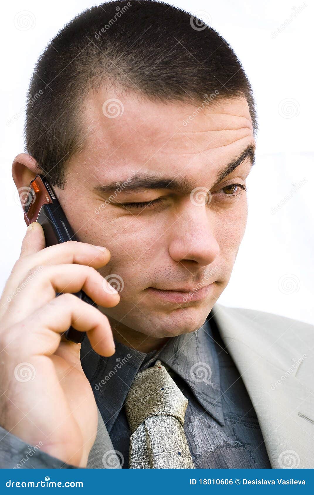 Man talking on phone stock photo. Image of mobile, blinking - 18010606